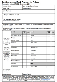 Sixth Form Admissions | Easthampstead Park Community School